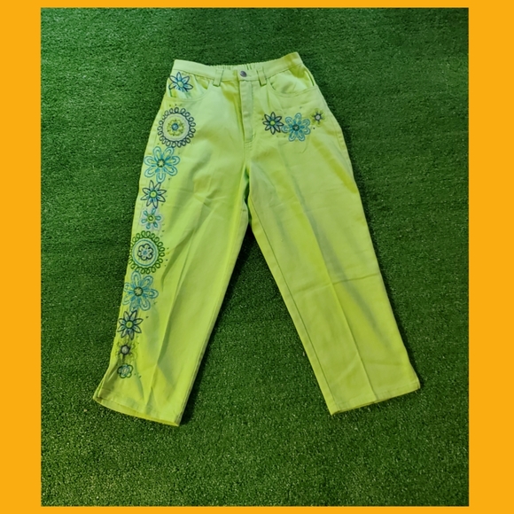 Quacker Factory | Pants & Jumpsuits | Embriodered Mint Green Pants ...